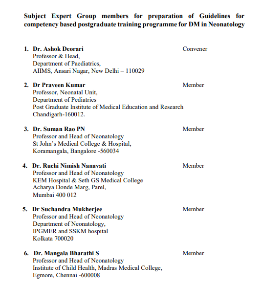 NMC Guidelines For Competency Based Super-Speciality Training Programme ...